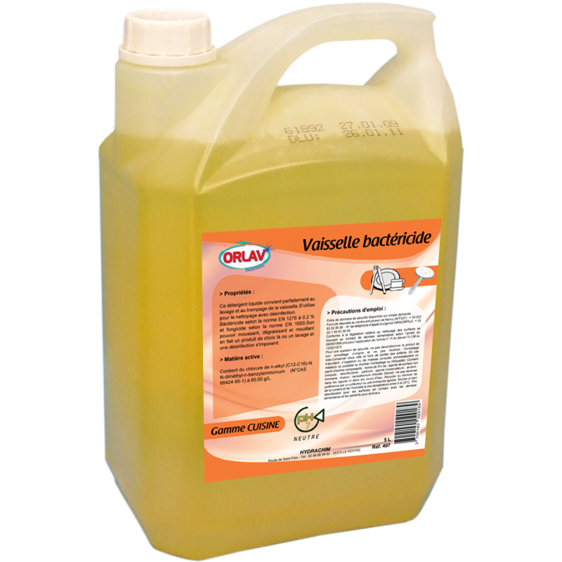 Liquide vaisselle plonge citron bactéricide - Bidon de 5L