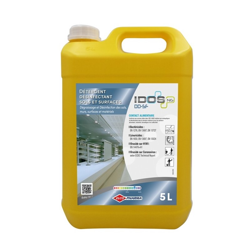 Idos DD-SF NG, Détergent désinfectant sols et surfaces - Bidon de 5L